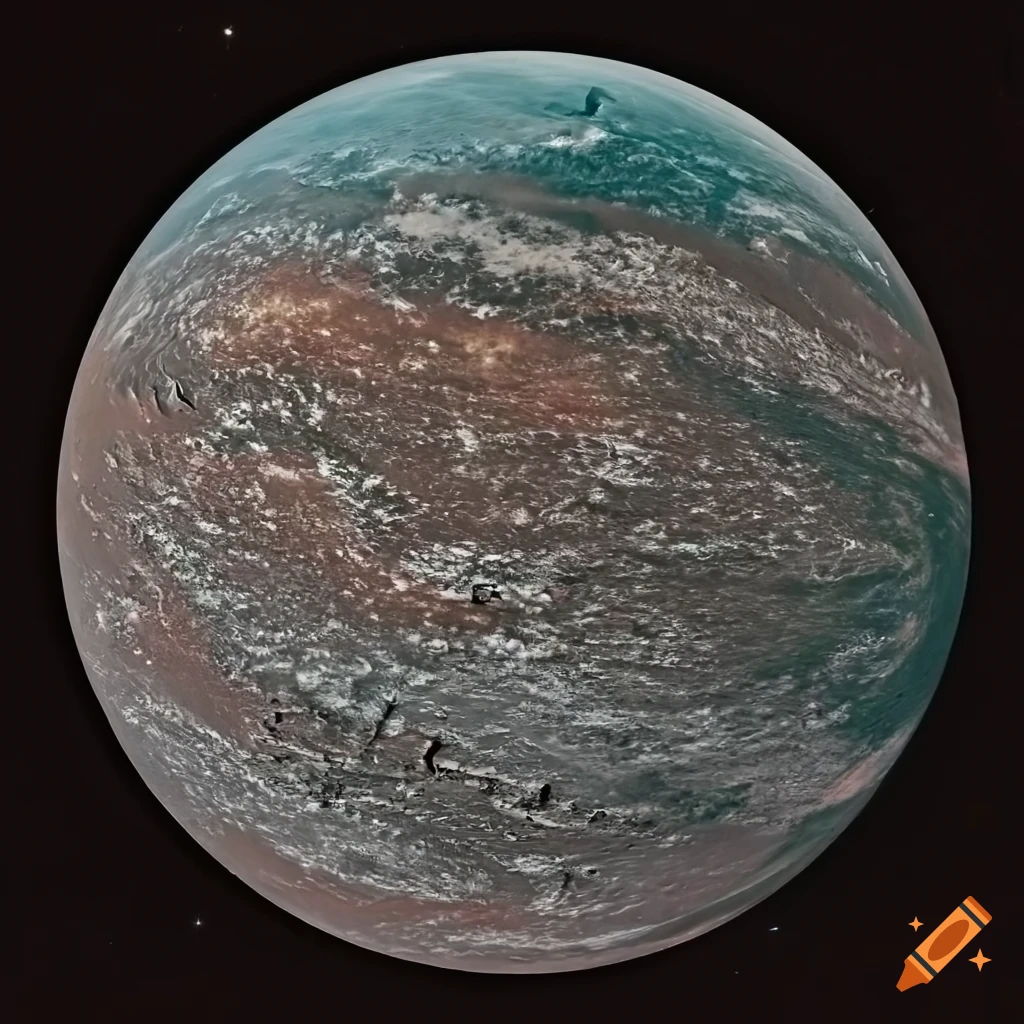 Photograph of a desert planet at night on Craiyon