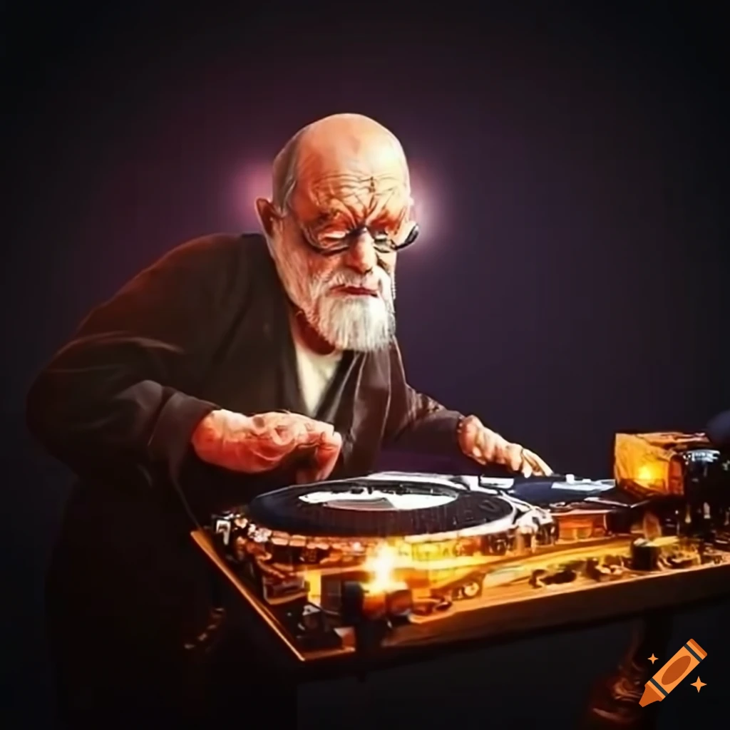 Elderly man djing