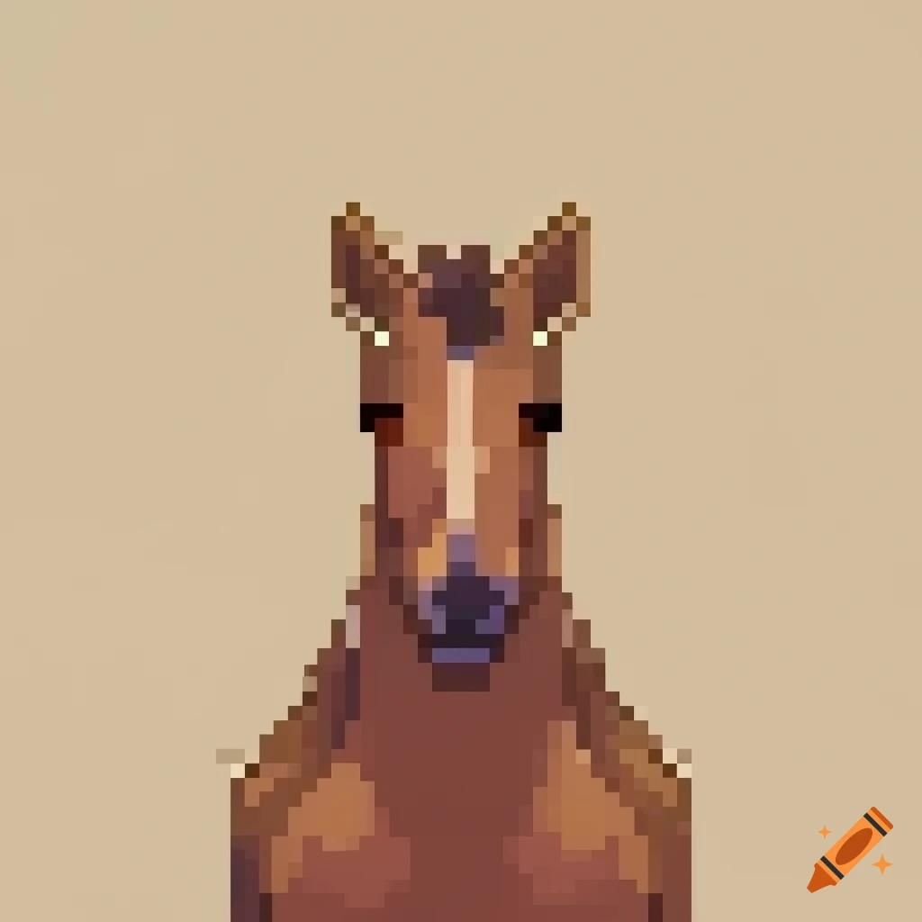 Pixel art of a standing horse