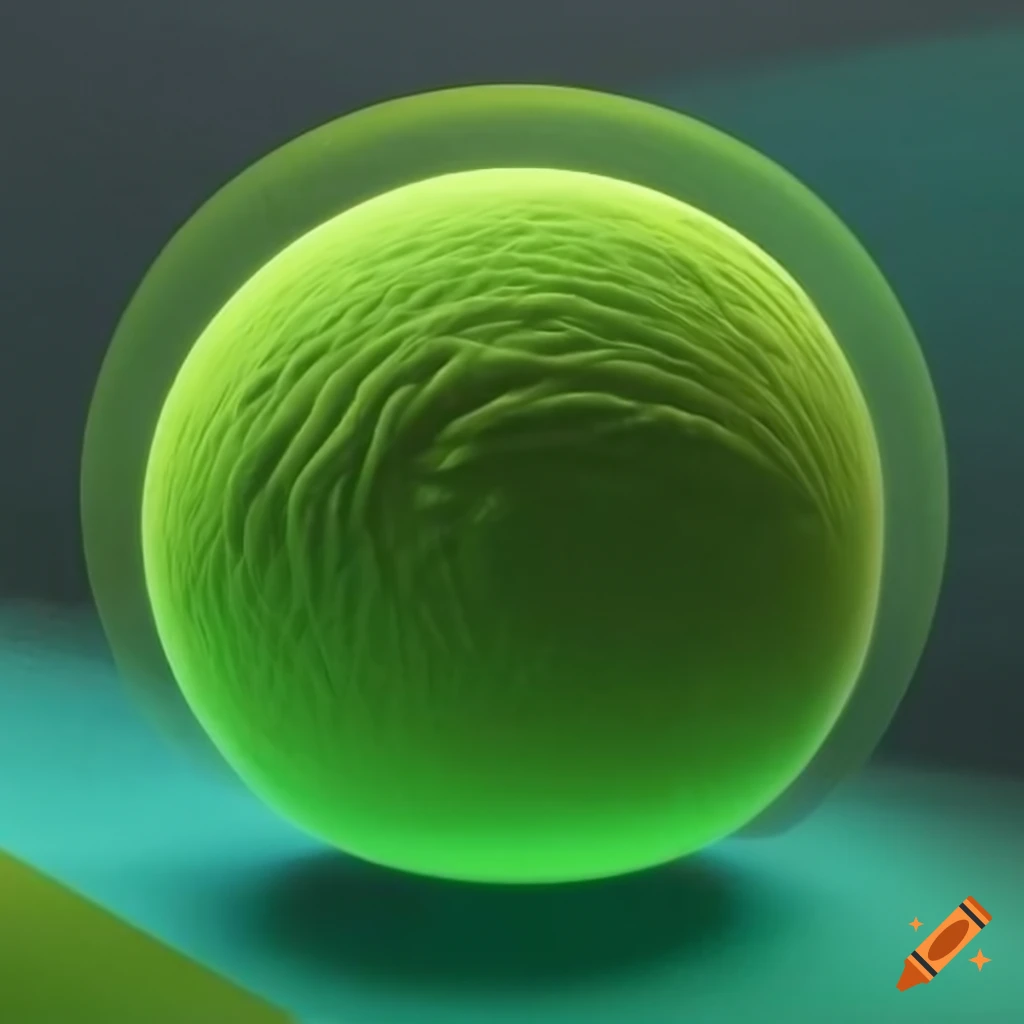 Abstract art of green ooze expanding in a dark room on Craiyon