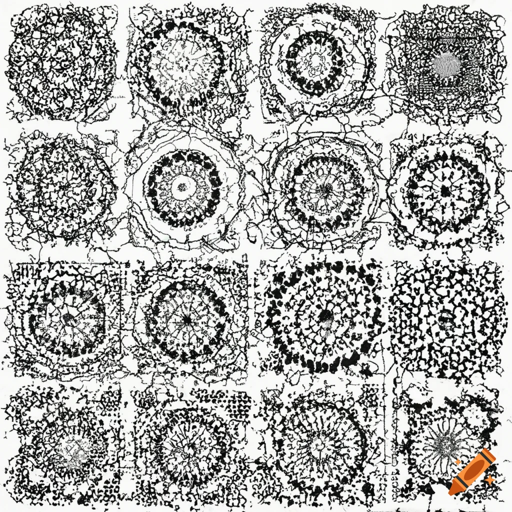 Abstract map illustration with waypoints and fractals on Craiyon