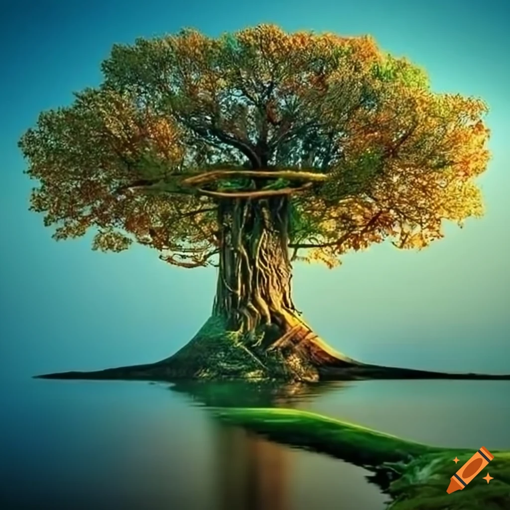 Arbre géant dans un paysage magnifique on Craiyon