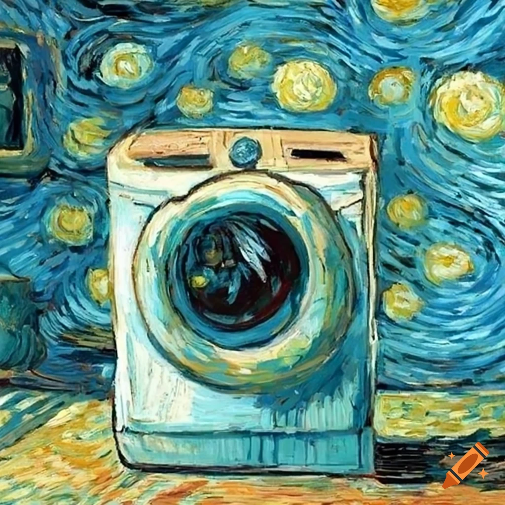Van gogh's painting of a washing machine on Craiyon