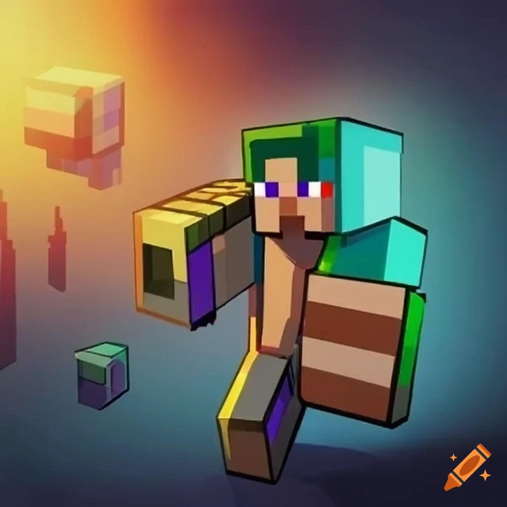 Screenshot of playing minecraft on Craiyon