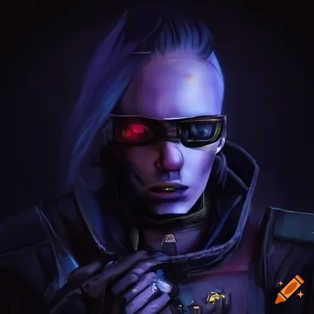 Cyberpunk nerd character