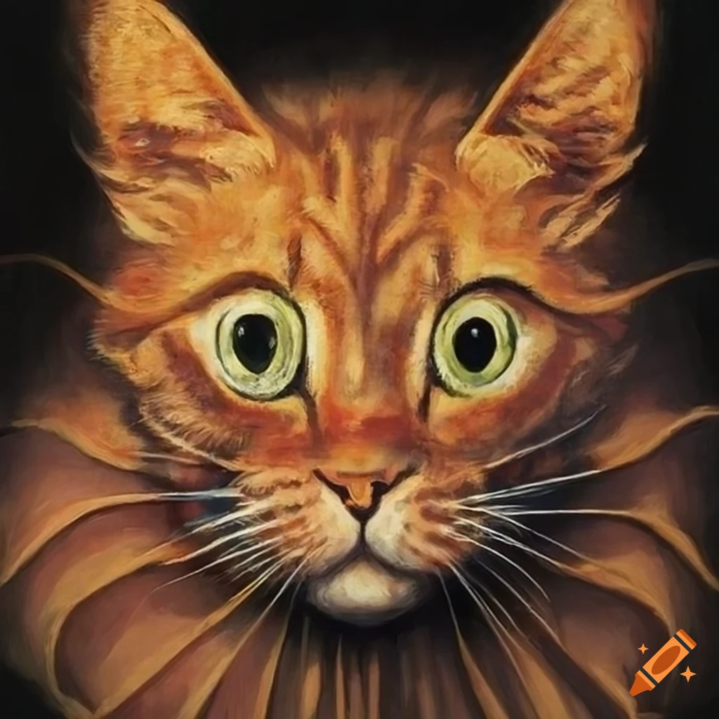 Surreal painting of a cat inspired by remedios varo on Craiyon