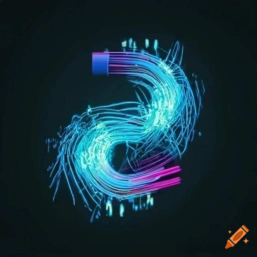 Fiber optic telecommunication logo with letter s shape