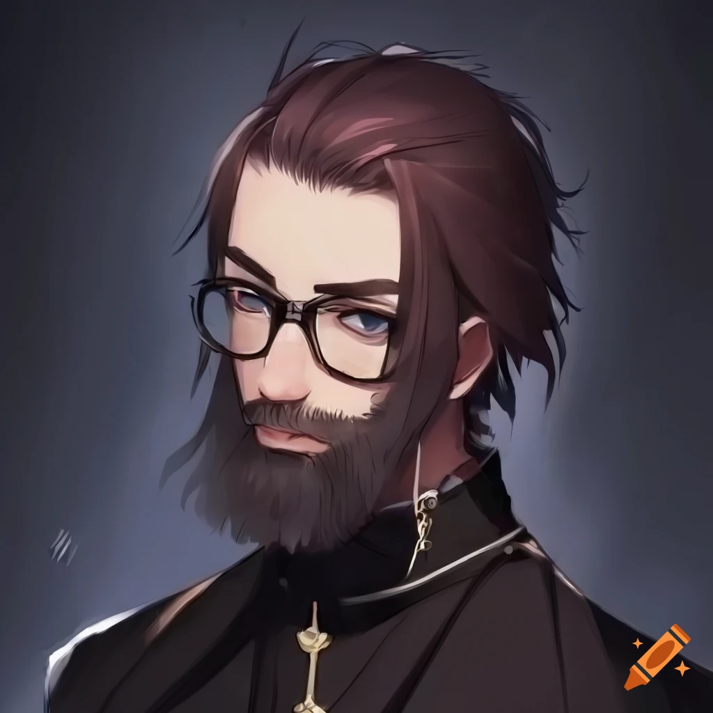 Anime portrait of a holy male cardinal holding a candlestick with lit ...