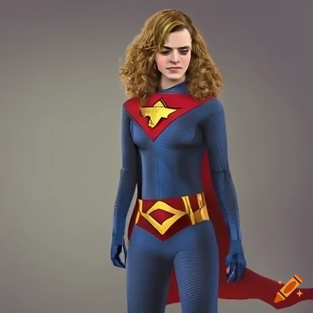 Hermione in a superhero costume on Craiyon
