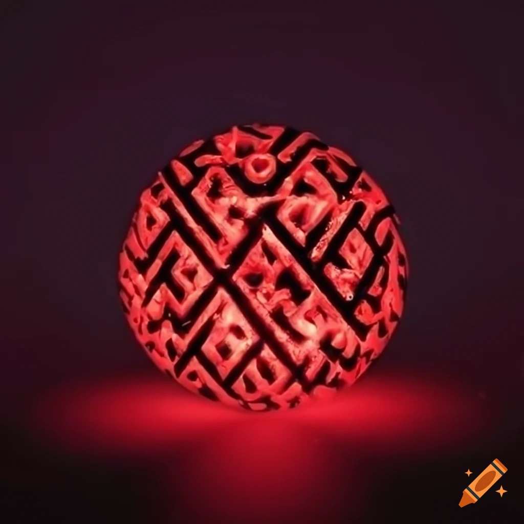 Red sphere with glowing runes