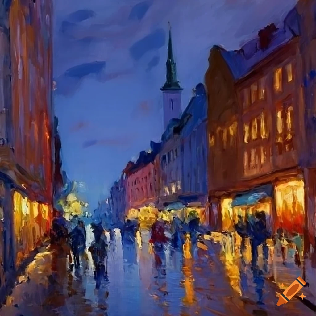 Impressionist painting of a night scene by the sea on Craiyon