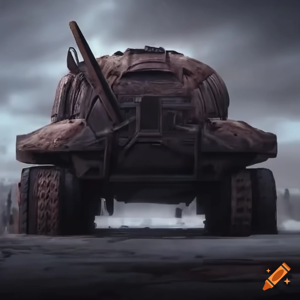 Rust suv in a post-apocalyptic 3d game setting on Craiyon