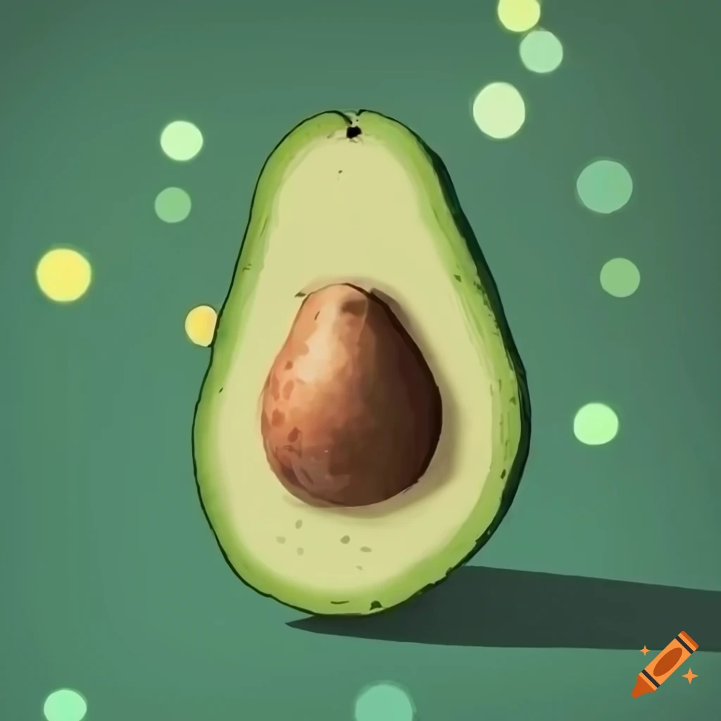 Detailed illustration of an avocado in studio ghibli style on Craiyon