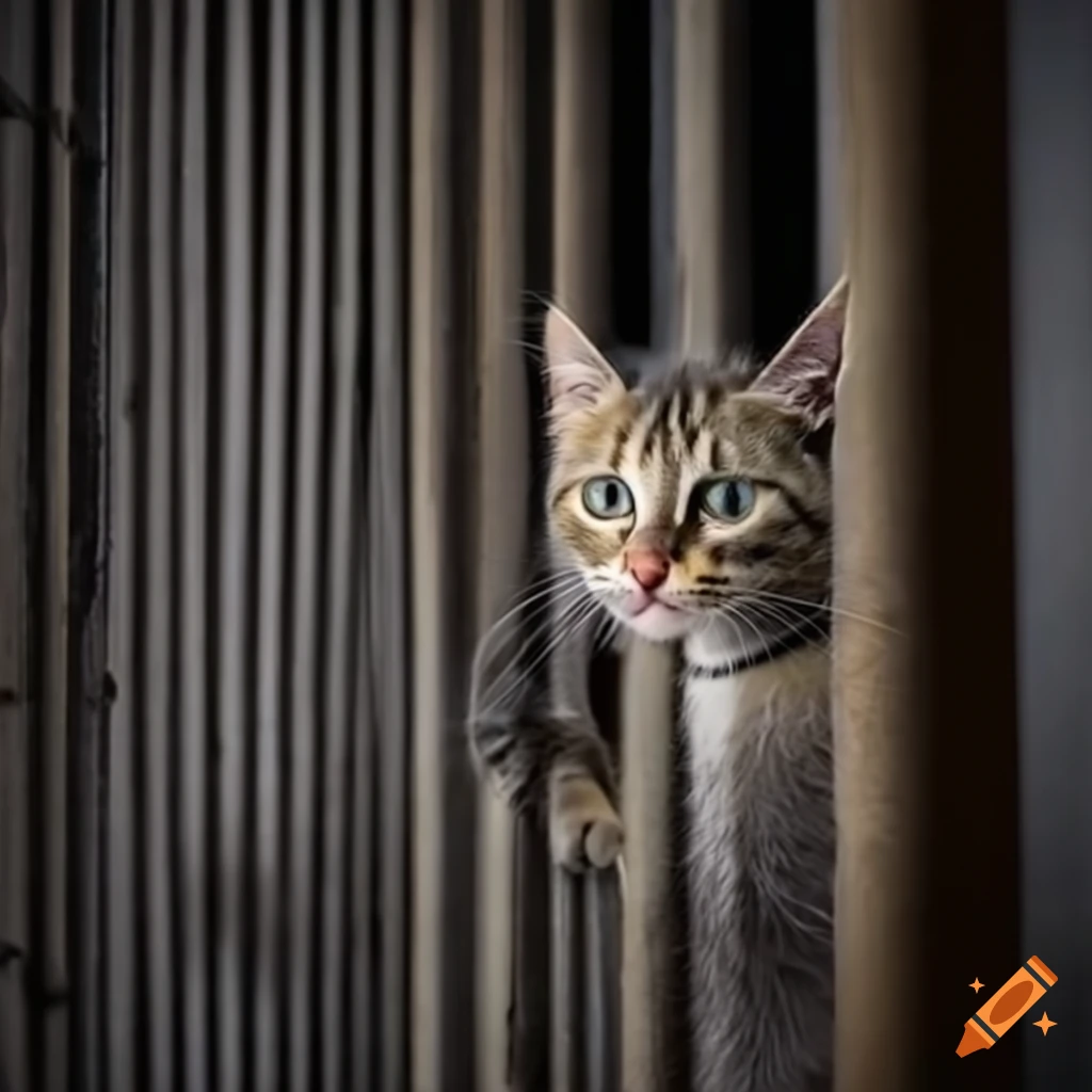 Image of a humorous kitten prison on Craiyon