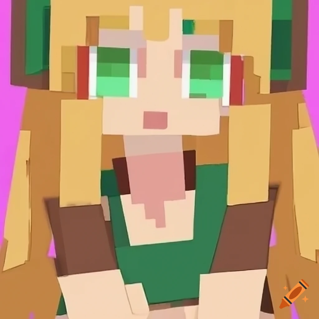 Illustration of a minecraft character on Craiyon