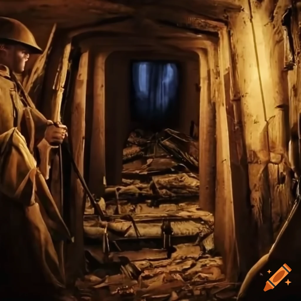 Historic image of soldiers in ww1 trenches on Craiyon