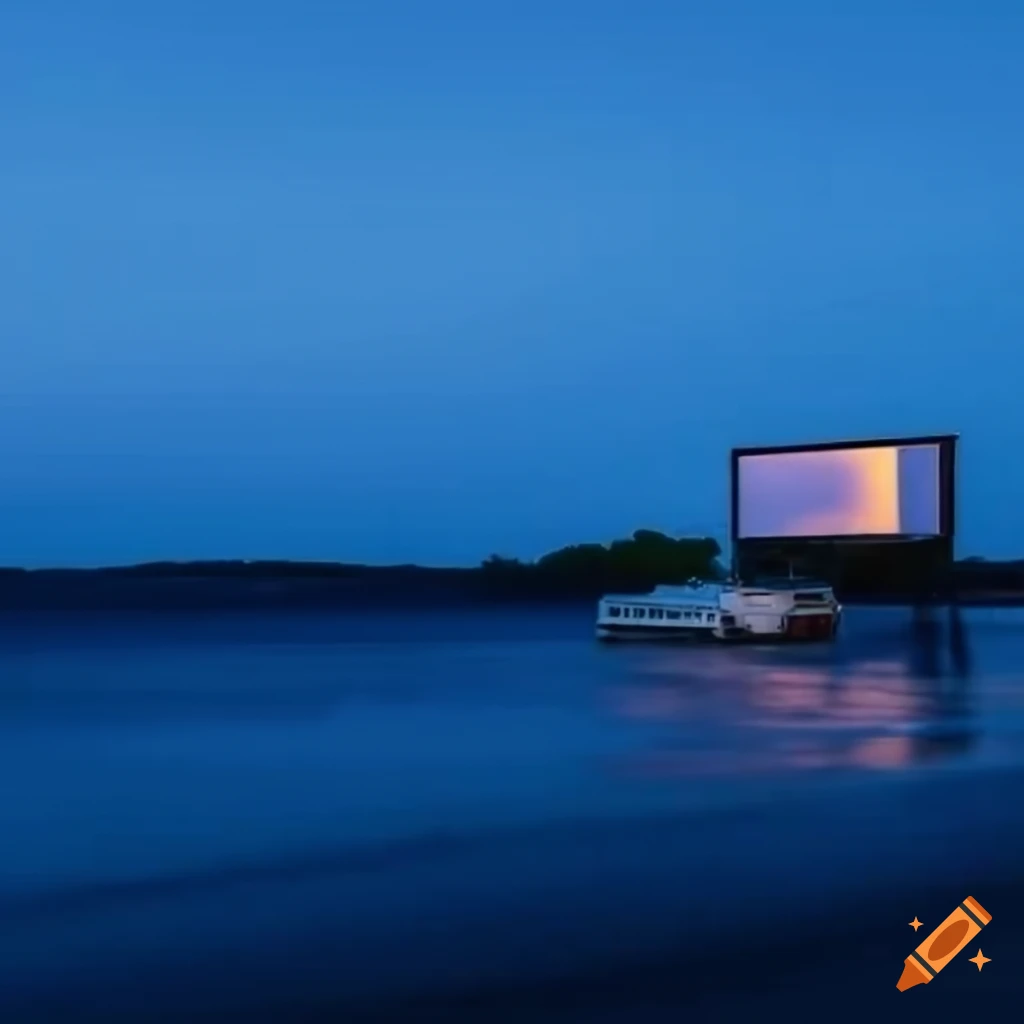 Billboard with a blue backlight and a navy blue sky