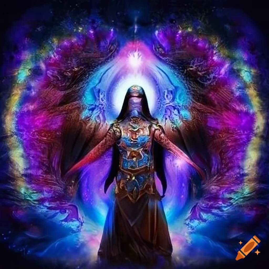 Mystical warrior with magical aura on Craiyon