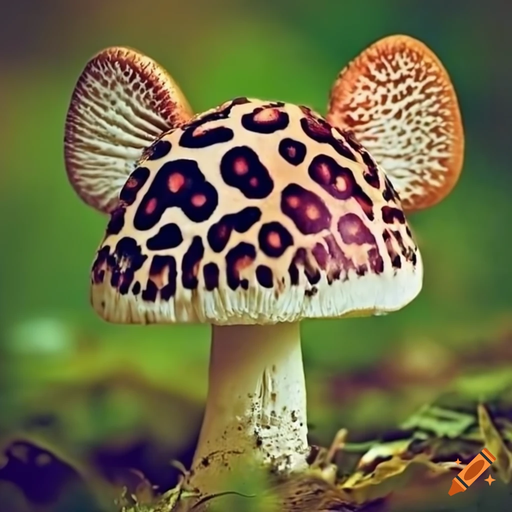 Leopard mushroom with unusual ears
