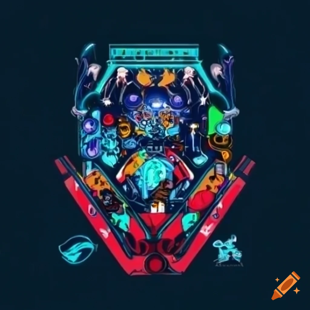 Minimalist logo for The Department Of Pinball on Craiyon