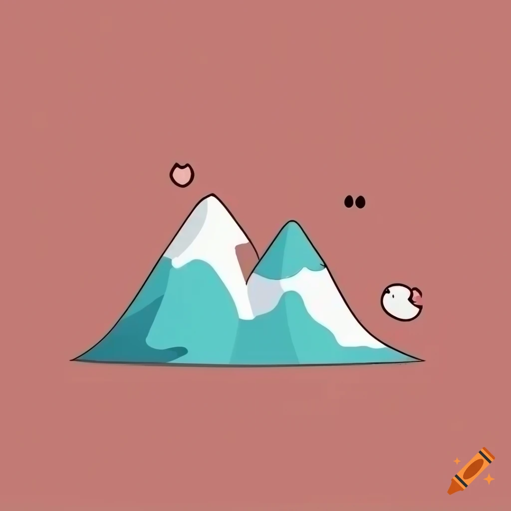 Minimalistic vector art of a cute mountain on Craiyon
