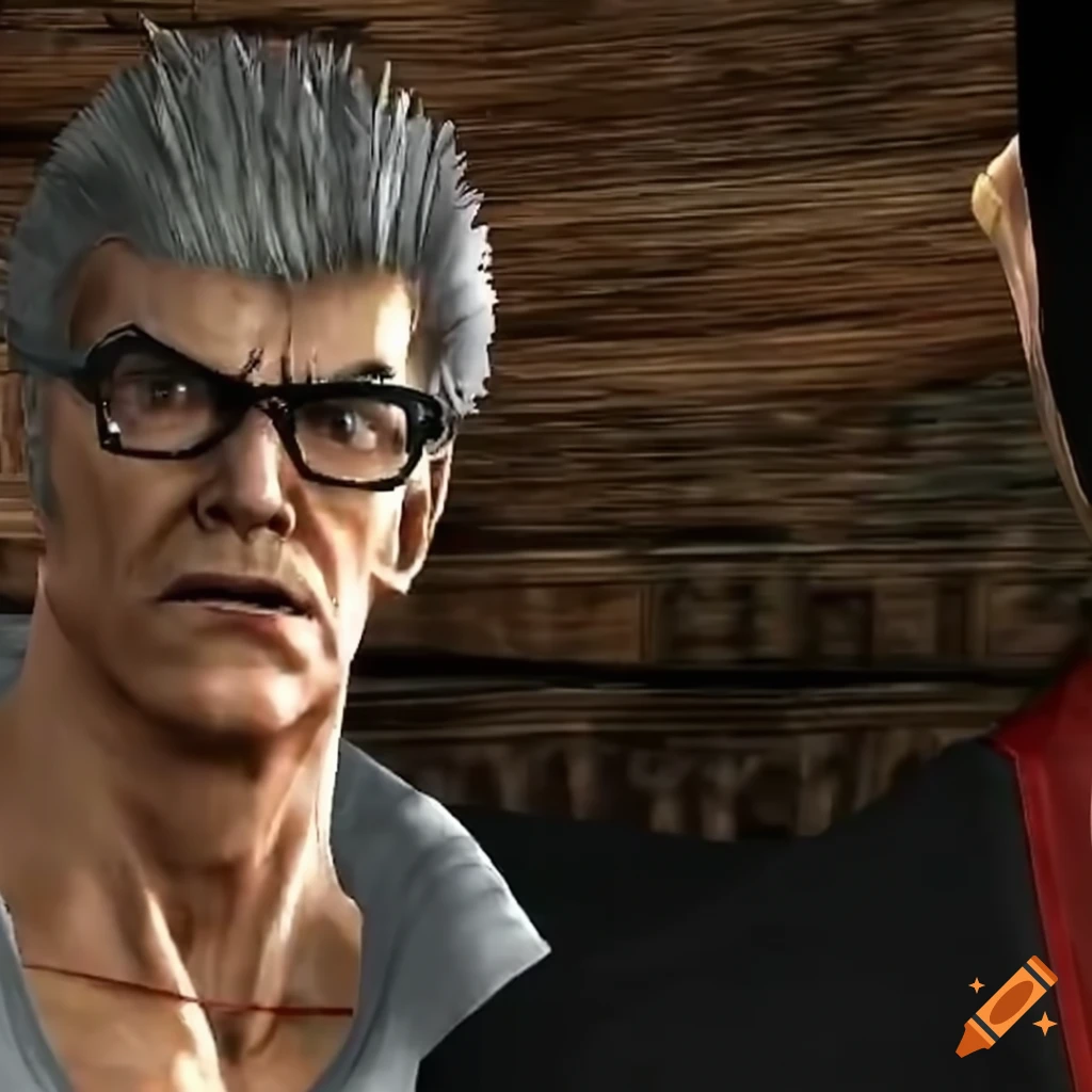 Screenshot of Heinz Strunk as a playable character in TEKKEN on Craiyon