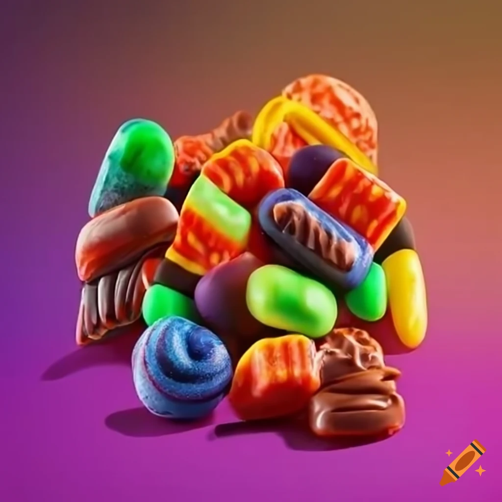 Assortment of colorful halloween candies