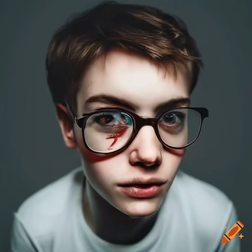 Portrait of a young man possessed by a ghost on Craiyon