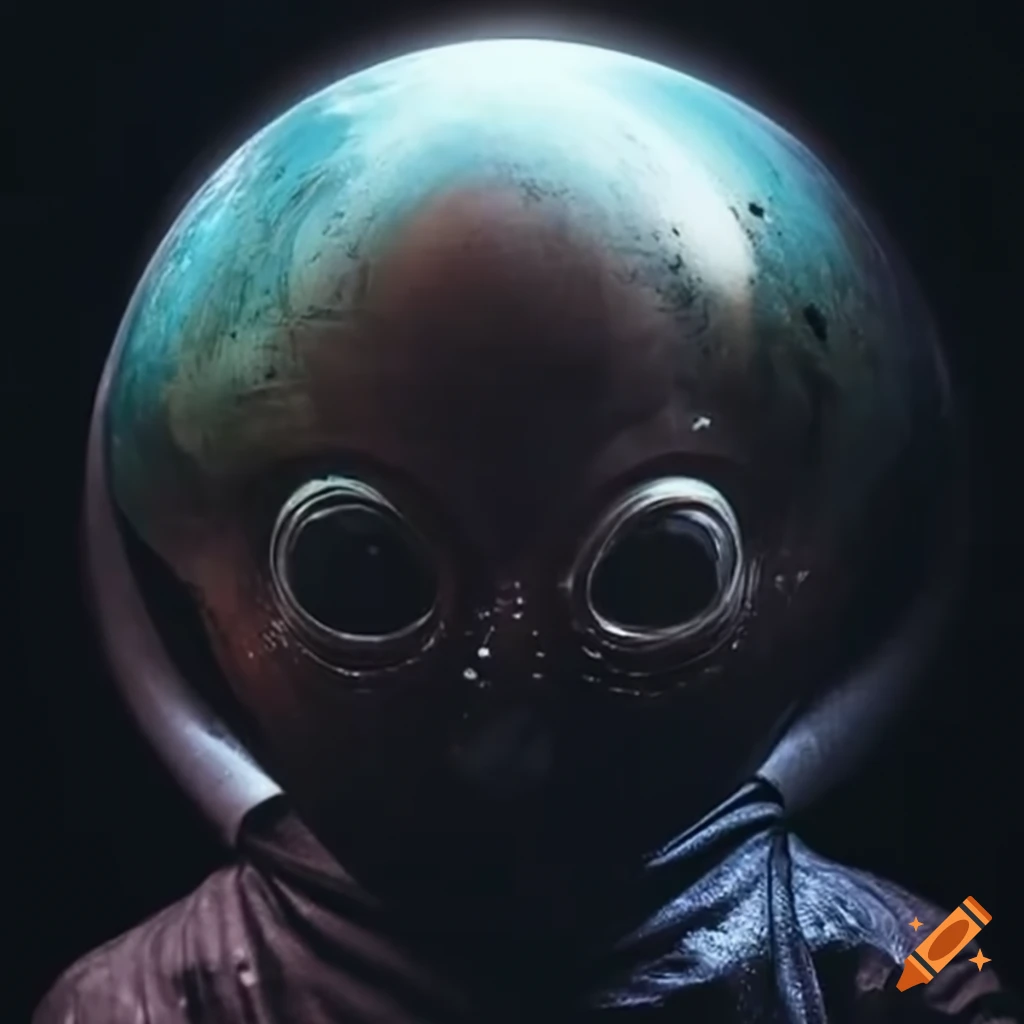 Astronaut transforming into an alien on Craiyon