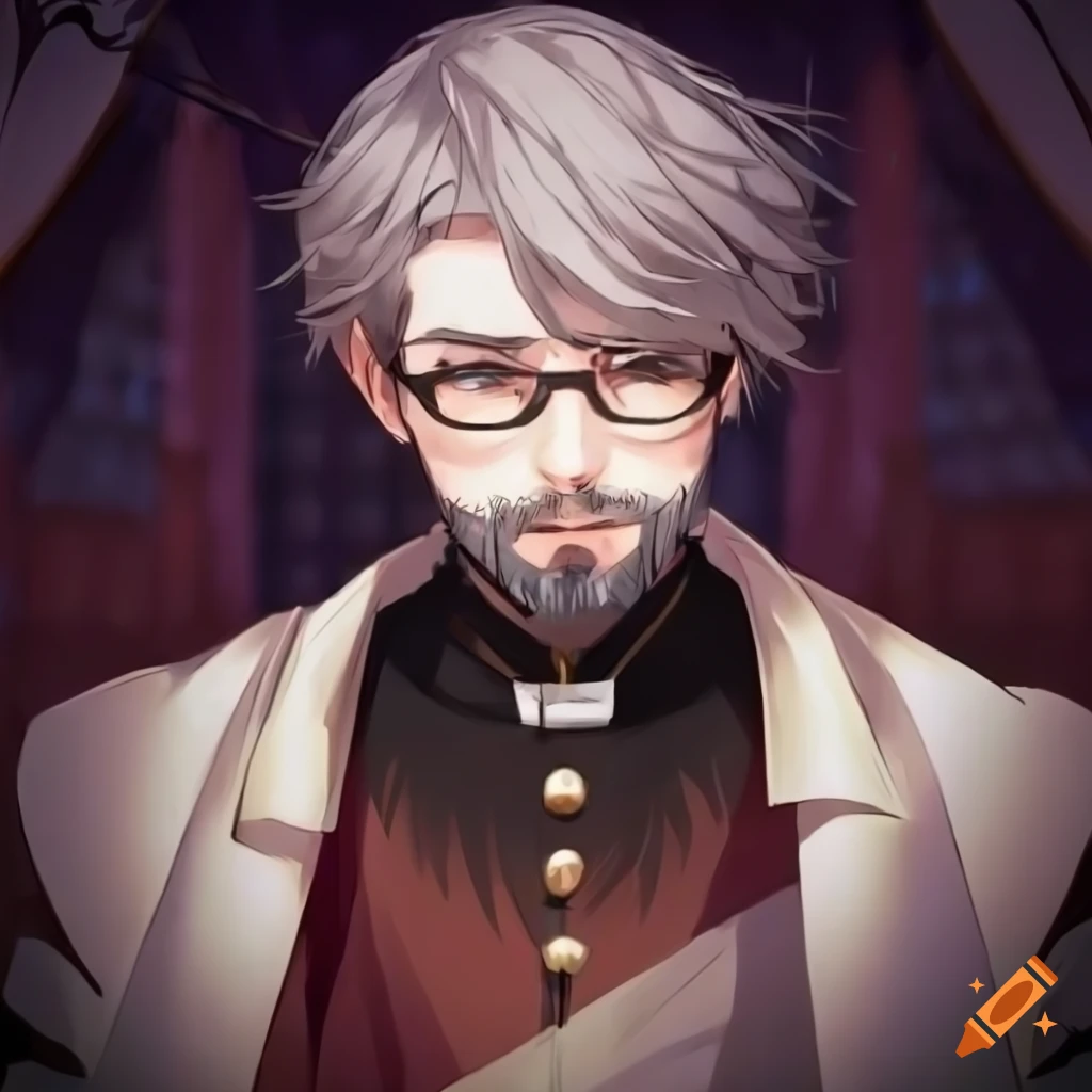 Older strict asian professor in high detail anime style on Craiyon