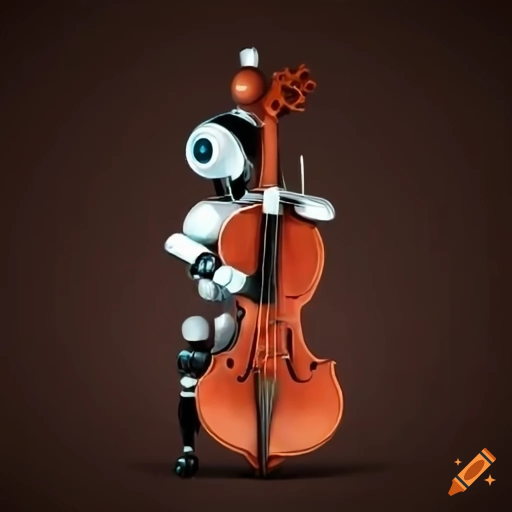 Robot playing the violin on Craiyon