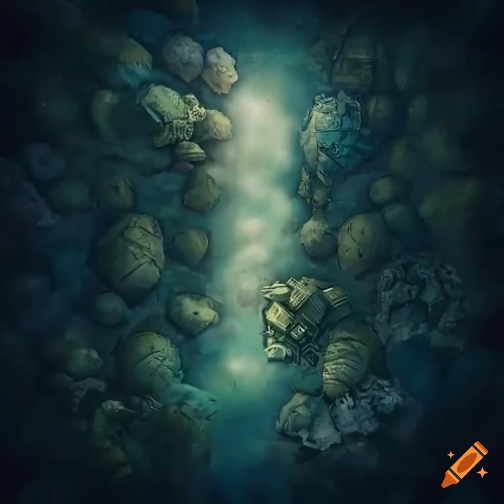 High definition strategic battle map in a dense forest