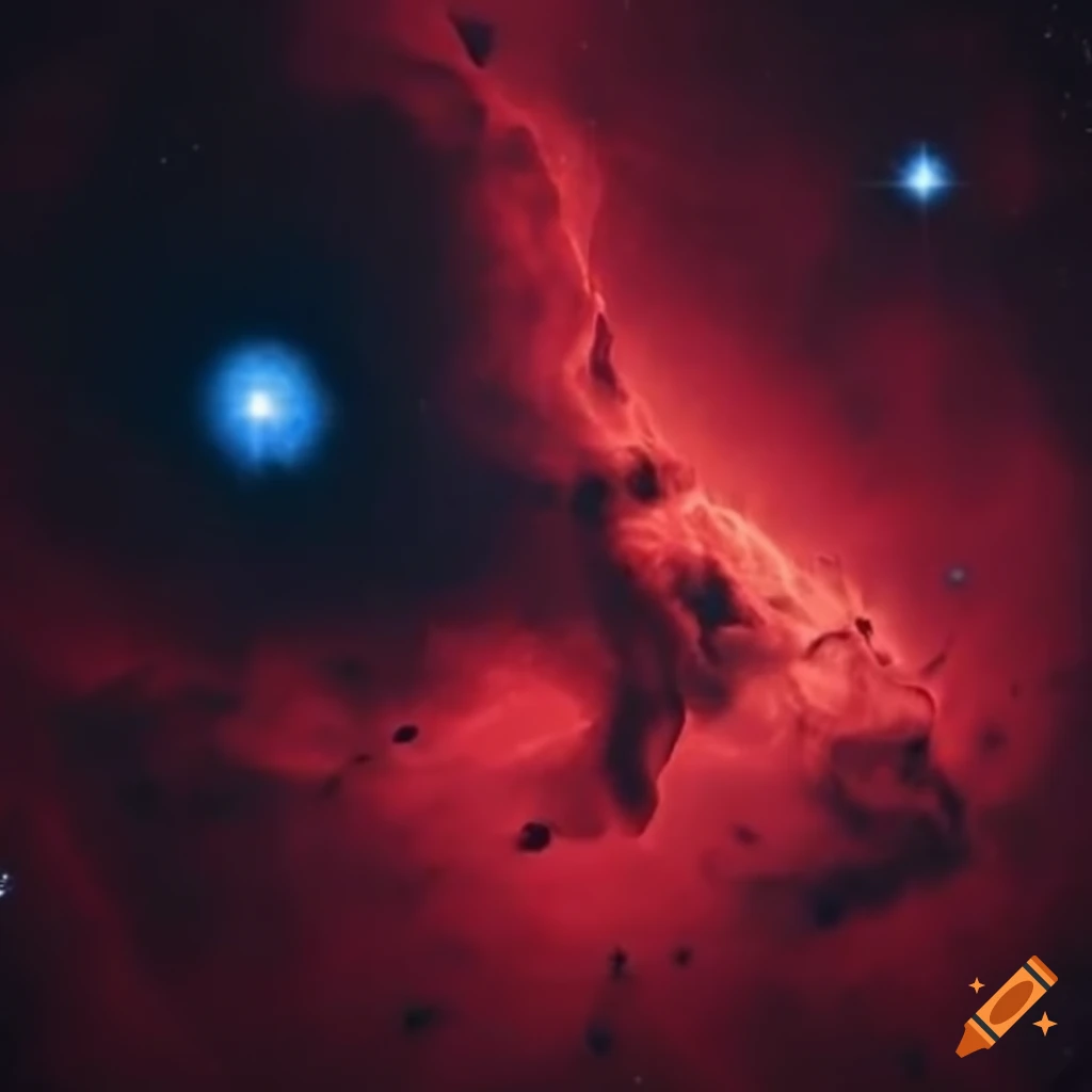 Red nebula in space on Craiyon