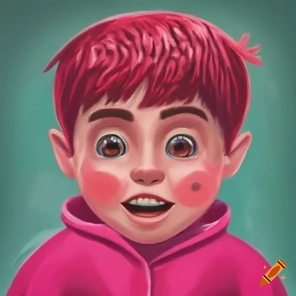 Movie poster of "the pink boy" in disney style