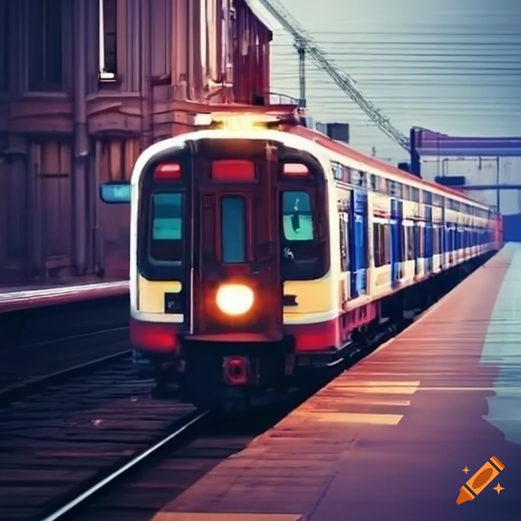 Orange freight train on Craiyon