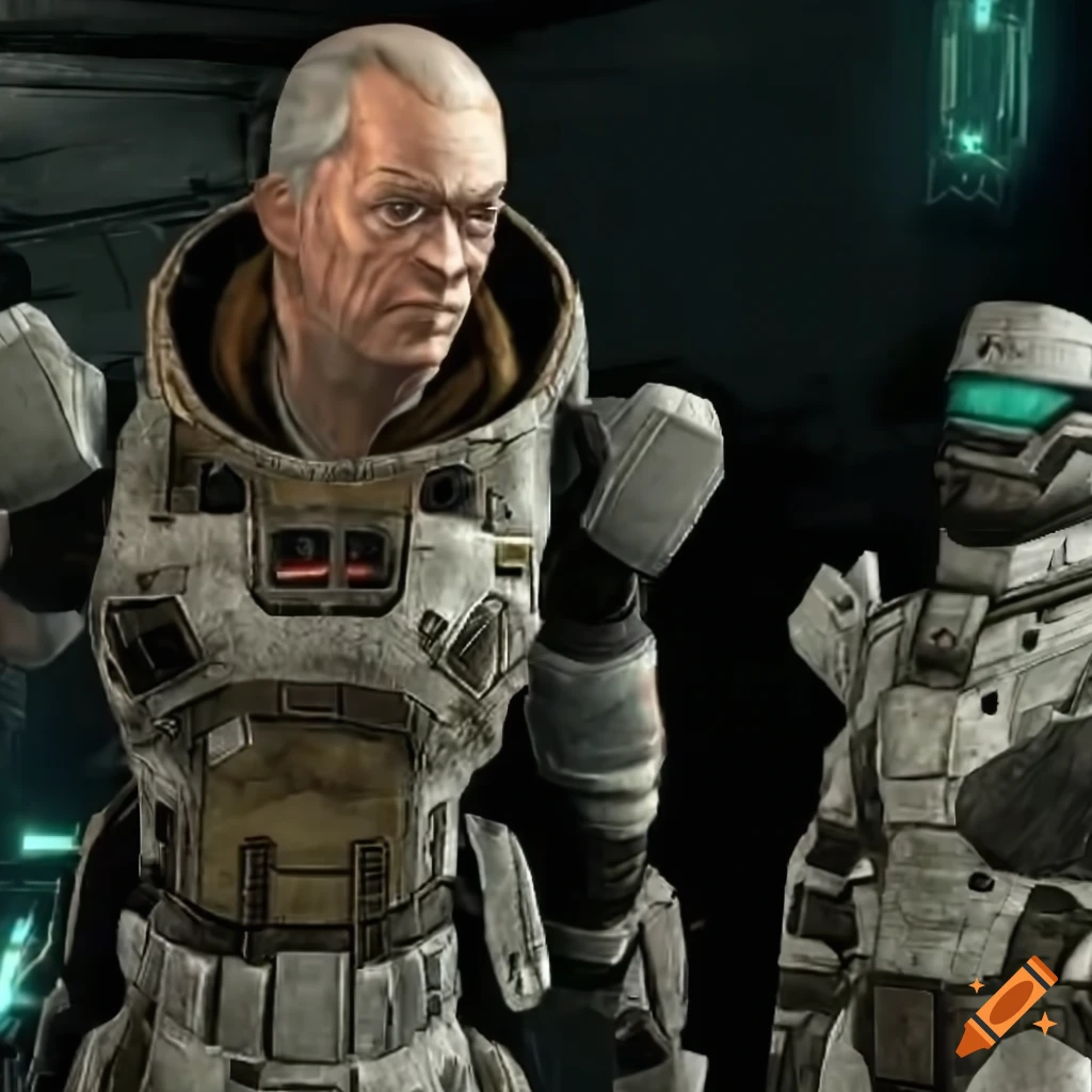Klaus kleber as npc in dead space video game on Craiyon