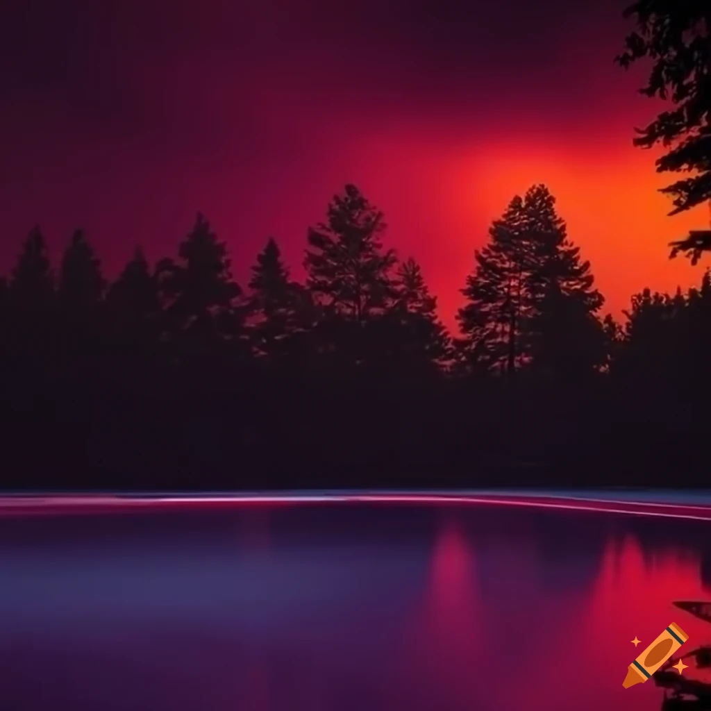 Red landscape background screensaver in 1920*1080 resolution on Craiyon