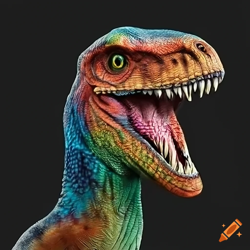 Realistic multicolor raptor artwork on Craiyon