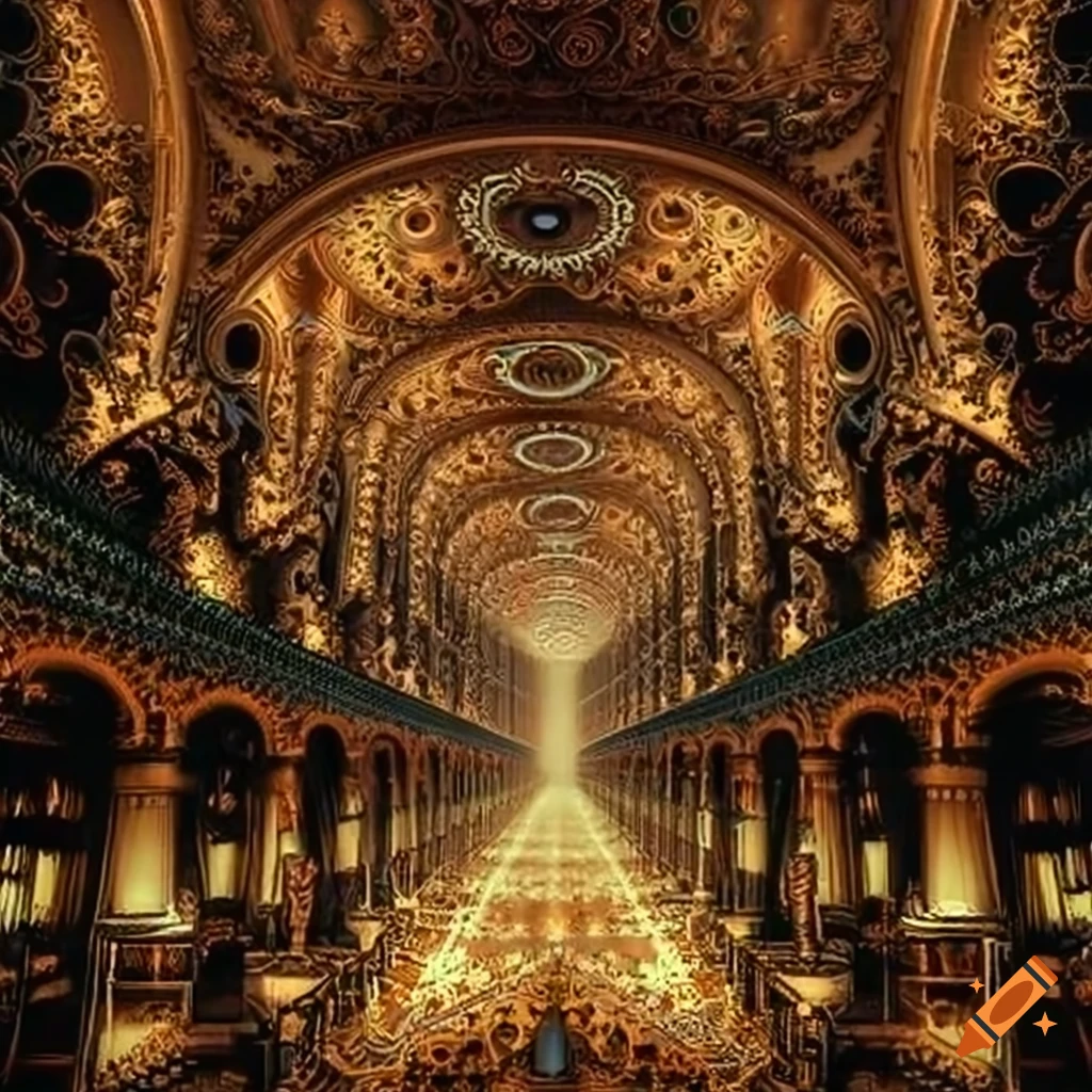 Fractal style depiction of the library of alexandria