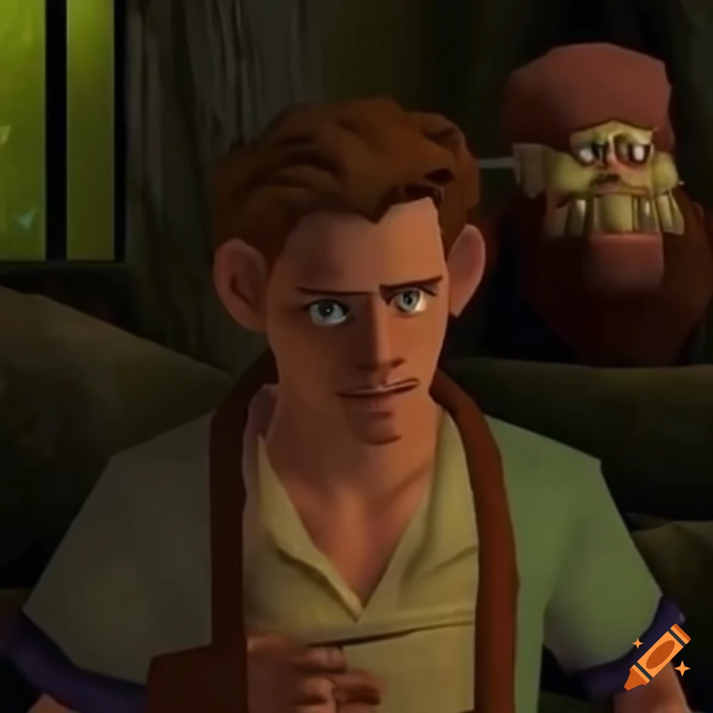 Screenshot of klaas heufer-umlauf as npc in monkey island on Craiyon