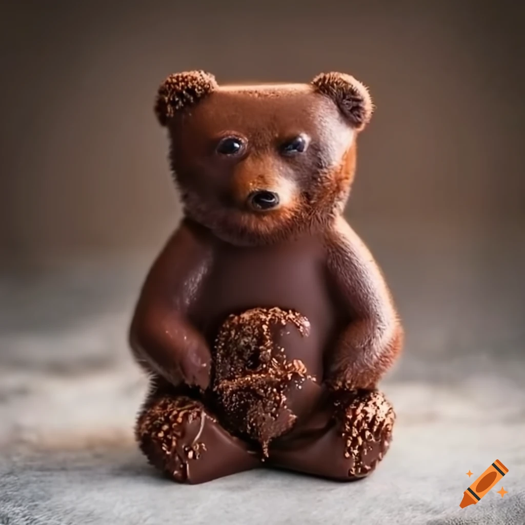 A cute chocolate-colored bear on Craiyon