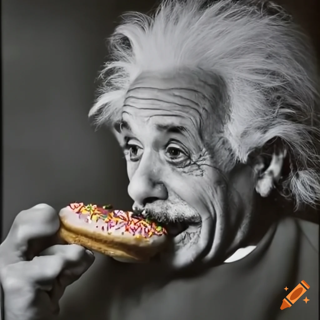 Surreal painting of albert einstein eating spaghetti on Craiyon