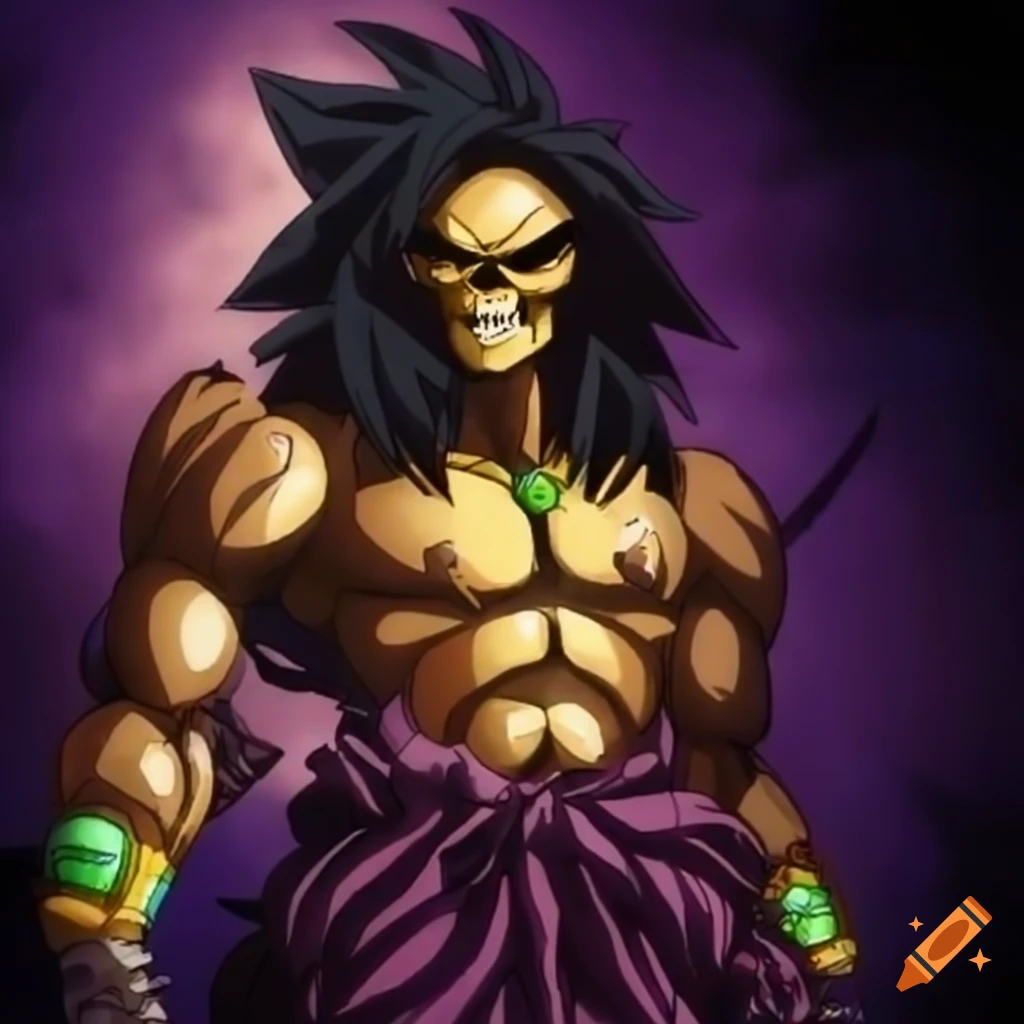 Illustration of broly and skeletor on Craiyon