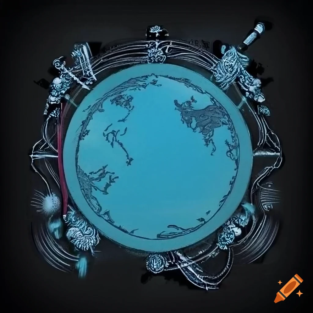 Cover design for a bagpipe tune book with world map