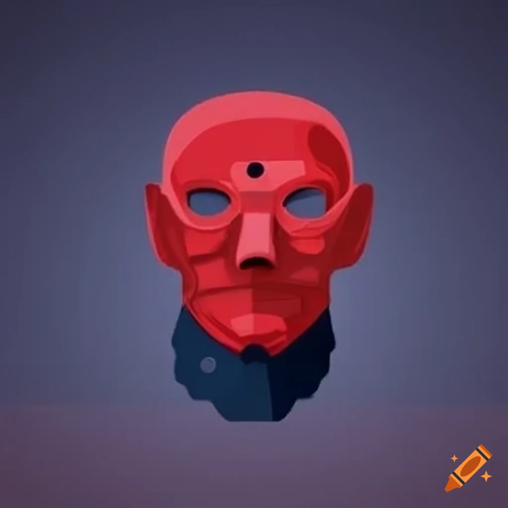 Red dnd mask on white background on Craiyon