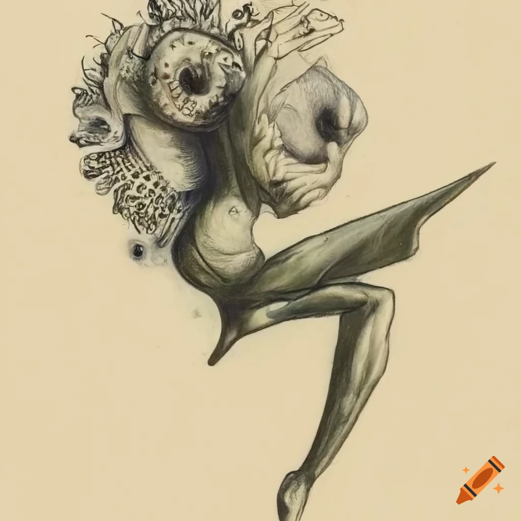 Surreal drawing of a mystical creature on Craiyon