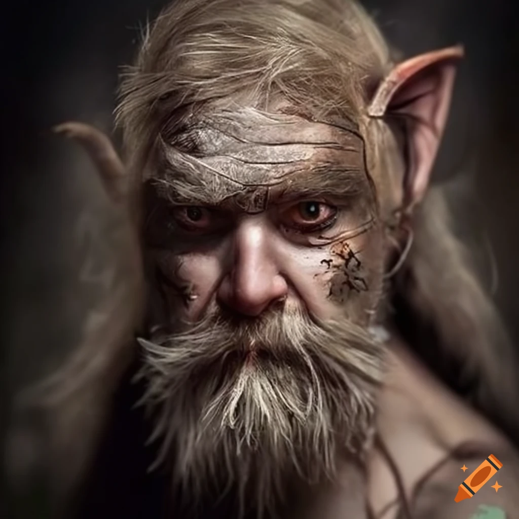 Image of a battle-worn elf with a scruffy beard on Craiyon