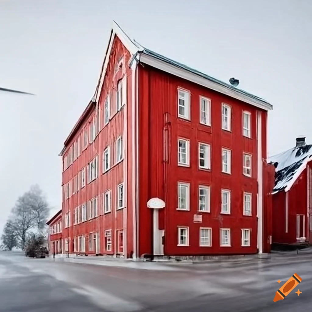 6-story apartment building resembling traditional swedish red wooden ...