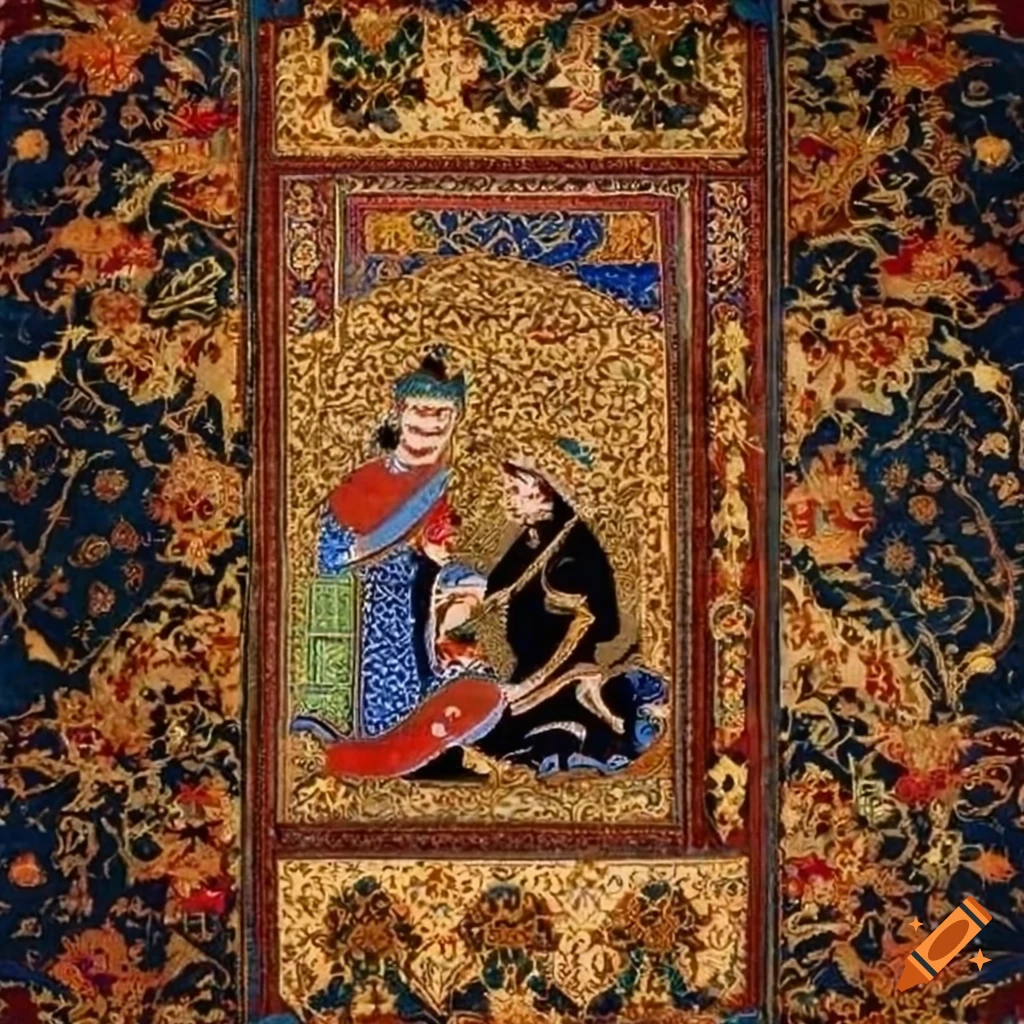Fusion of shahnameh and iranian carpet