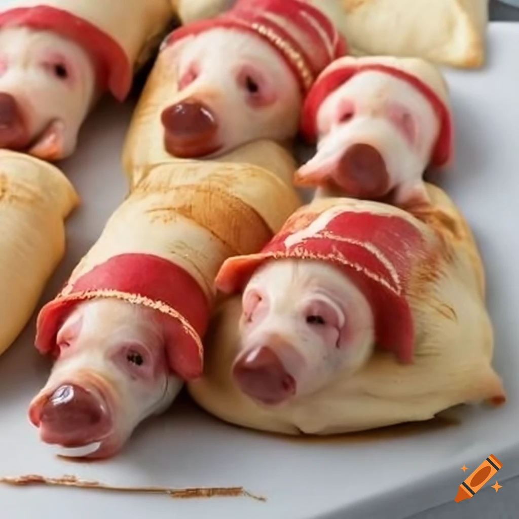 Delicious pigs in a blanket on Craiyon